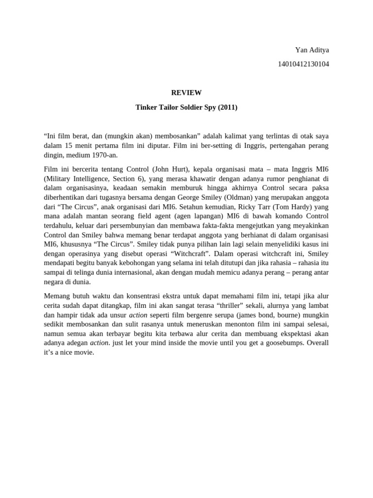 Review Film THI Tinkerbell and The Spy Soldier | PDF