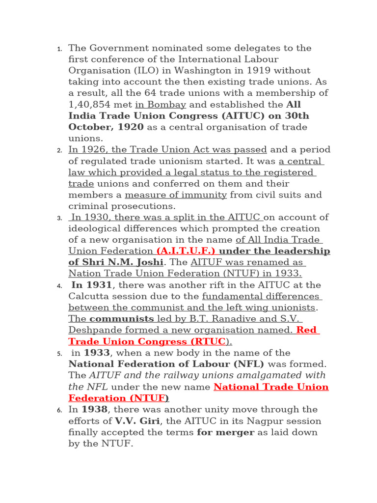 Trade Union Development | PDF | Labor Related Organizations ...