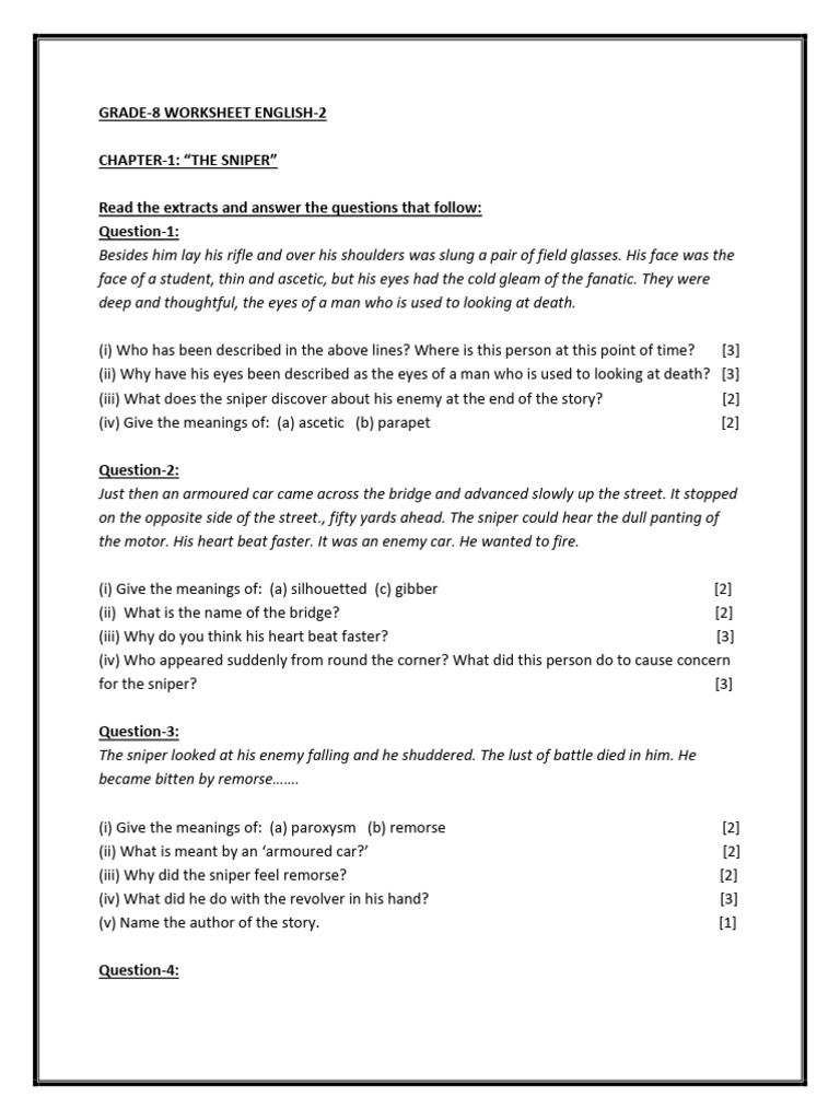 Grade 8 Chap- 1 Worksheet English-2 (7 Files Merged) (1) | PDF | Forge ...