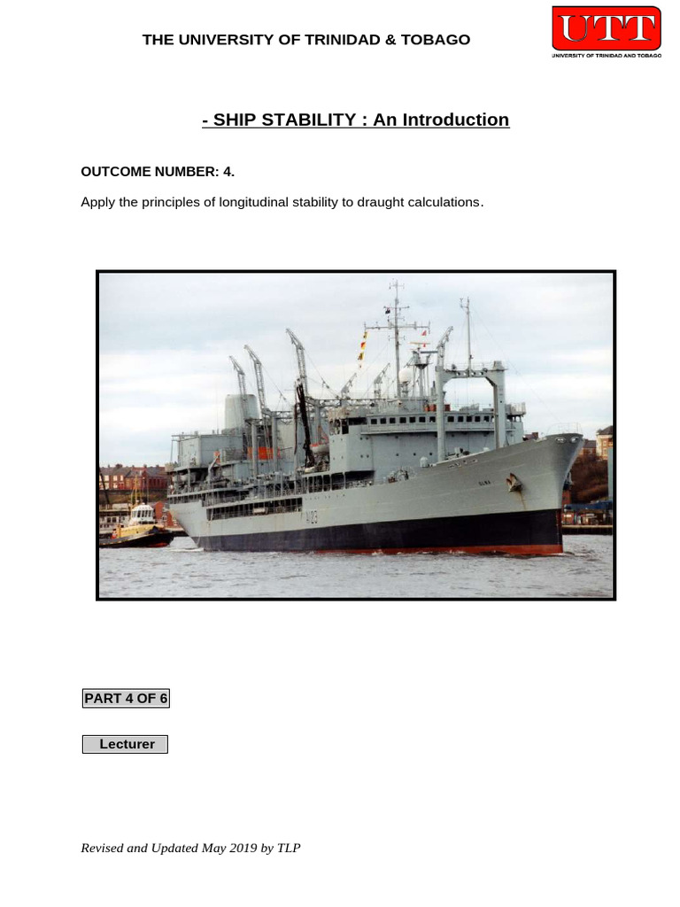 Ship Stability: Longitudinal Principles | PDF | Buoyancy | Watercraft