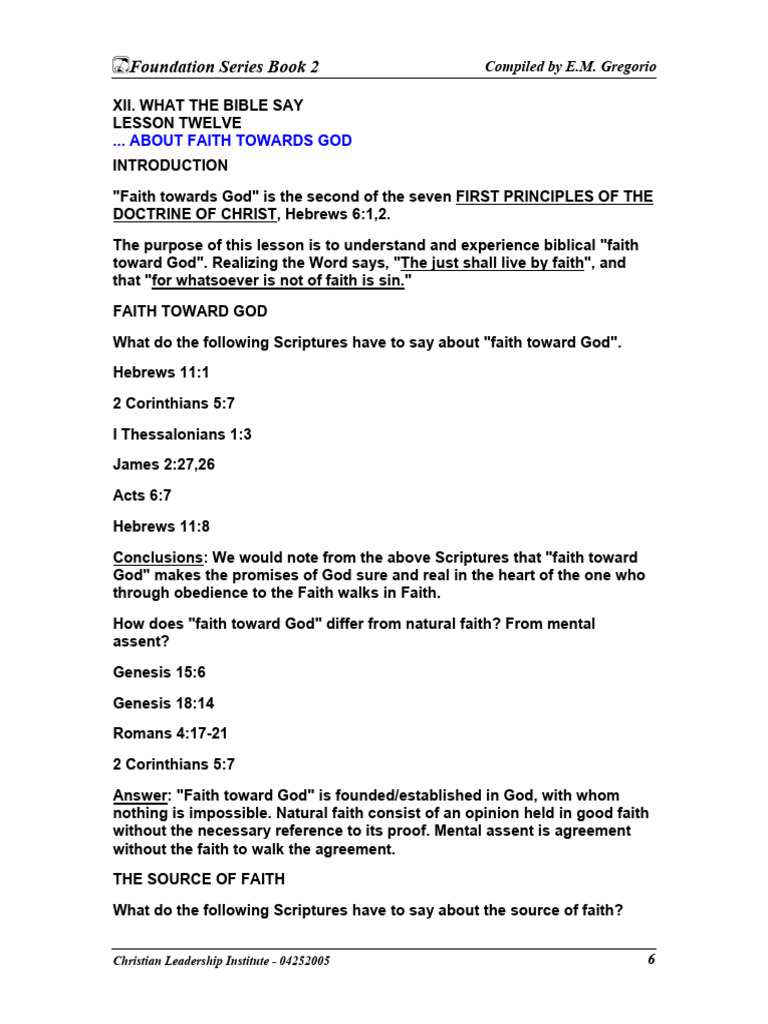 Bk2-12 About Faith Towards God | PDF | Epistle To The Romans | Faith