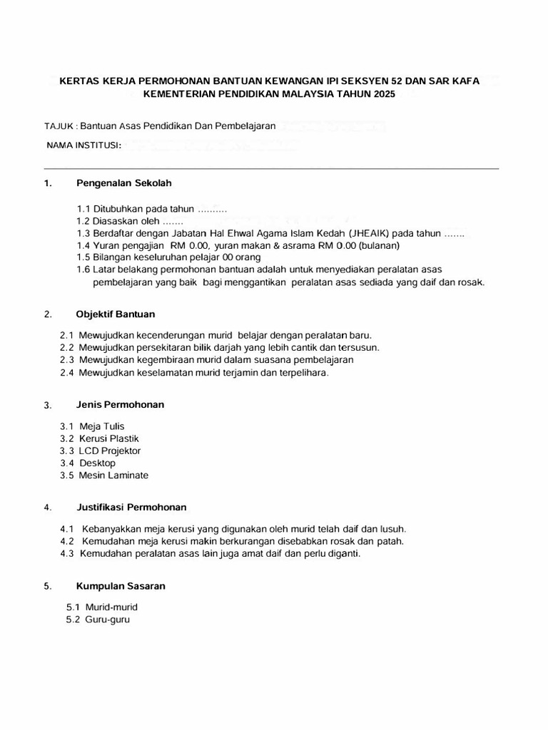 CONTOH KERTAS CADANGAN | PDF