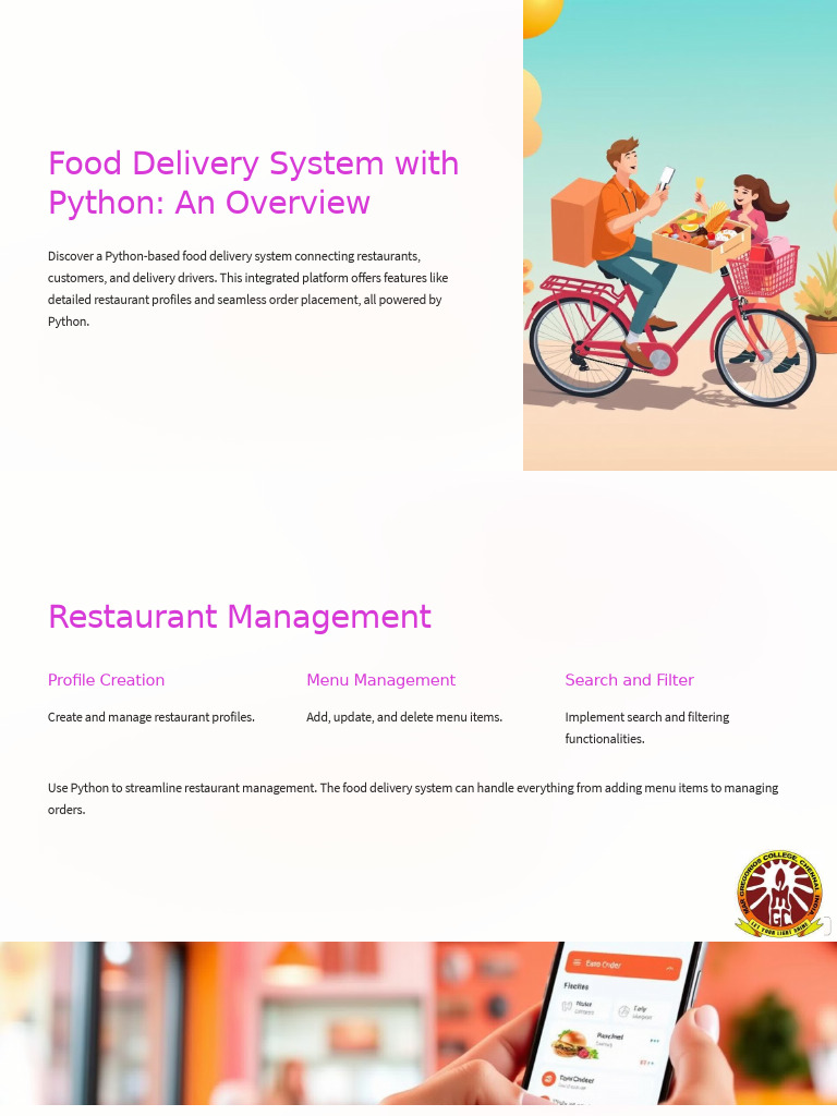 Food Delivery System With Python An Overview | PDF | Menu | Restaurants