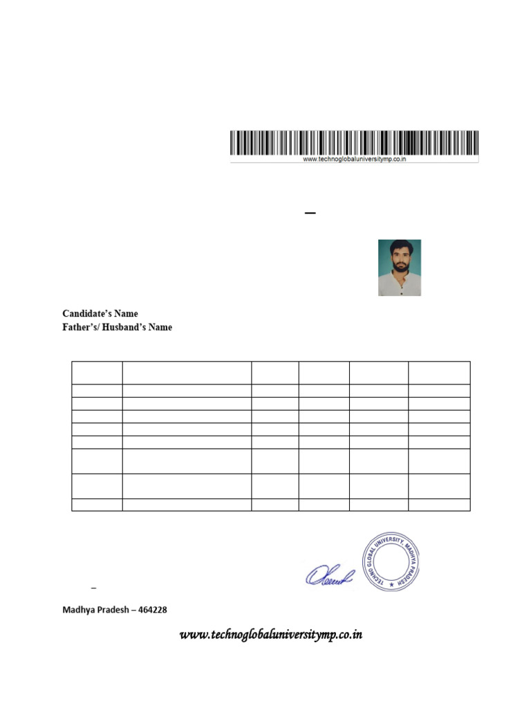 TGU Marksheet 5TH SEM. | PDF