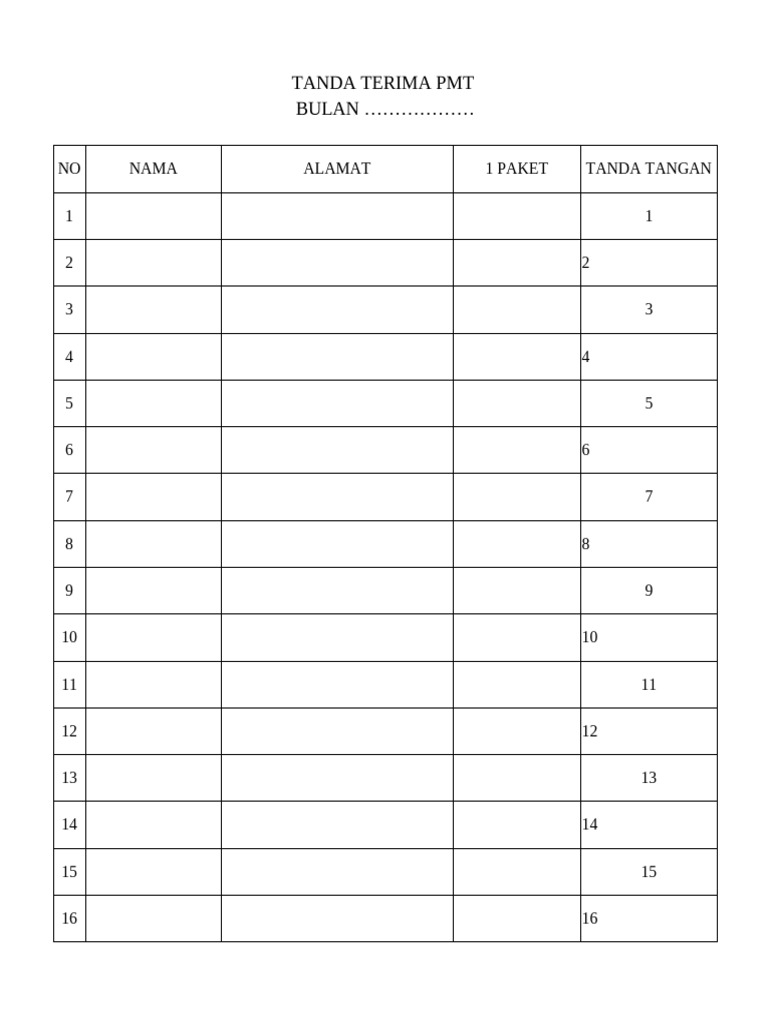 Tanda Terima PMT | PDF