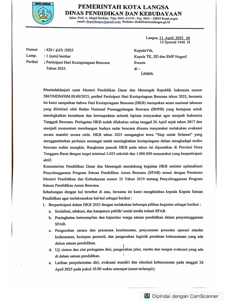 Surat Partisipasi HKB 2025 | PDF