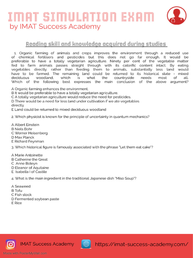 Imat Success Academy Simulation | PDF