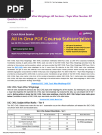 SSC CGL Topic Wise Weightage | PDF