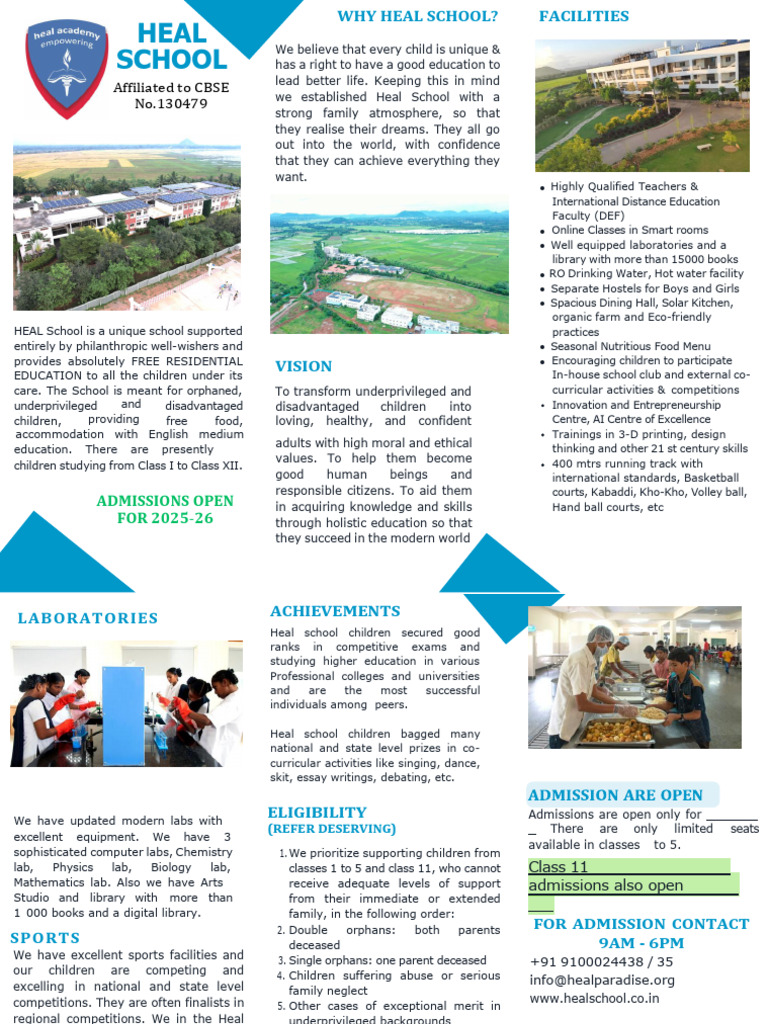 Heal School Admissions 2025-26 Open | PDF