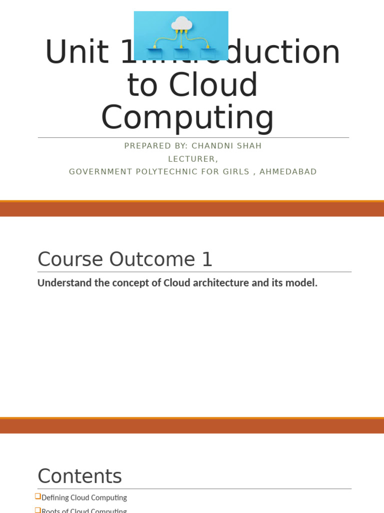 Unit1 Introduction To Cloud Computing-1 | PDF | Cloud Computing | Virtualization
