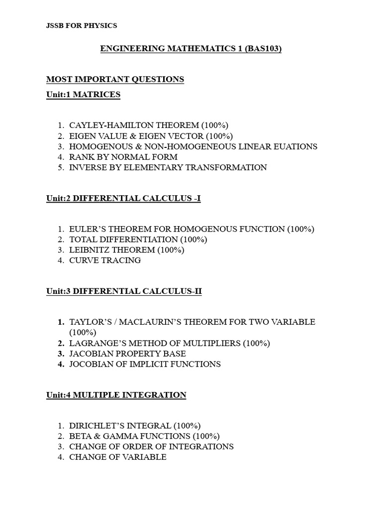 Engineering Mathematics 1 | PDF