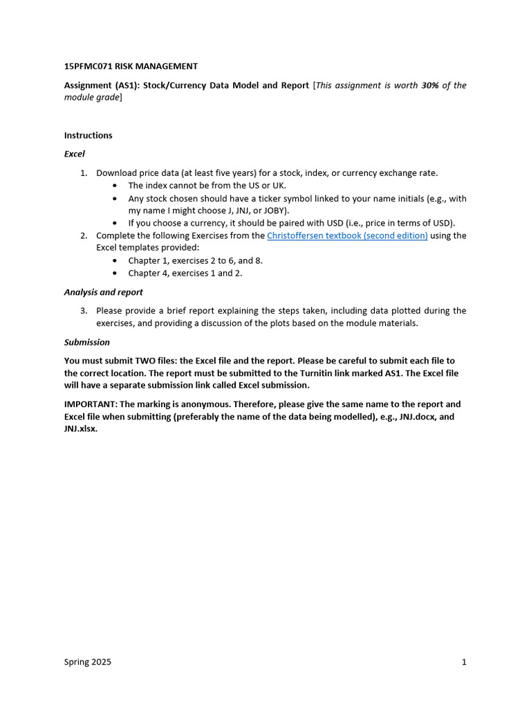 Risk Management Assignment | PDF