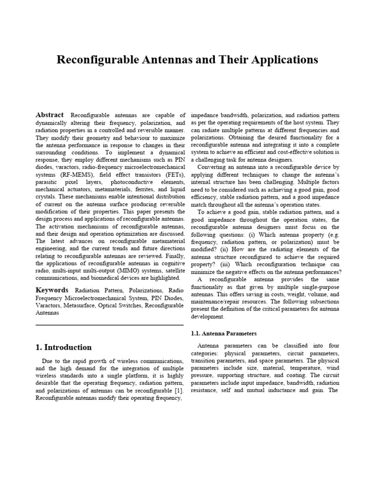Reconfigurable_Antennas_and_Their_Applications | PDF | Antenna (Radio ...