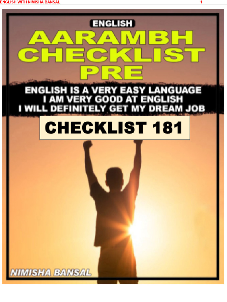 ENGLISH PRE AARAMBH CHECKLIST - 181 (16th April 2025) | PDF | Hubble ...