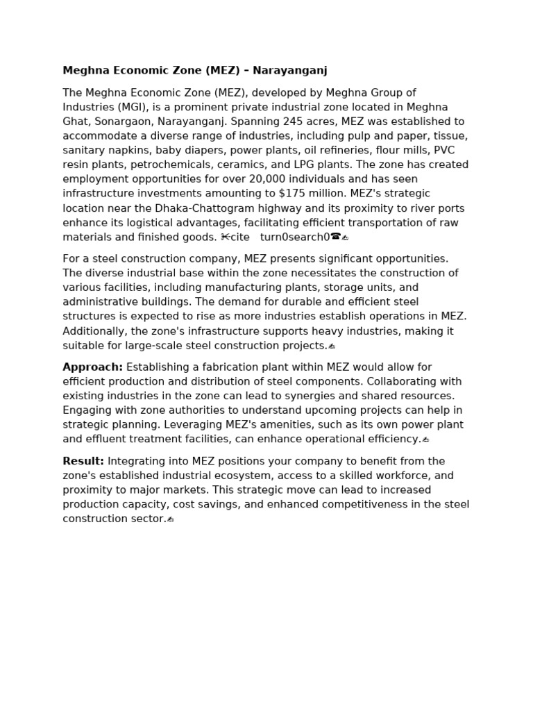 Meghna Economic Zone (MEZ) | PDF