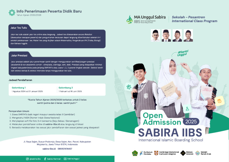 Brosur MA Unggul Sabira IIBS 2025 (Depan) | PDF