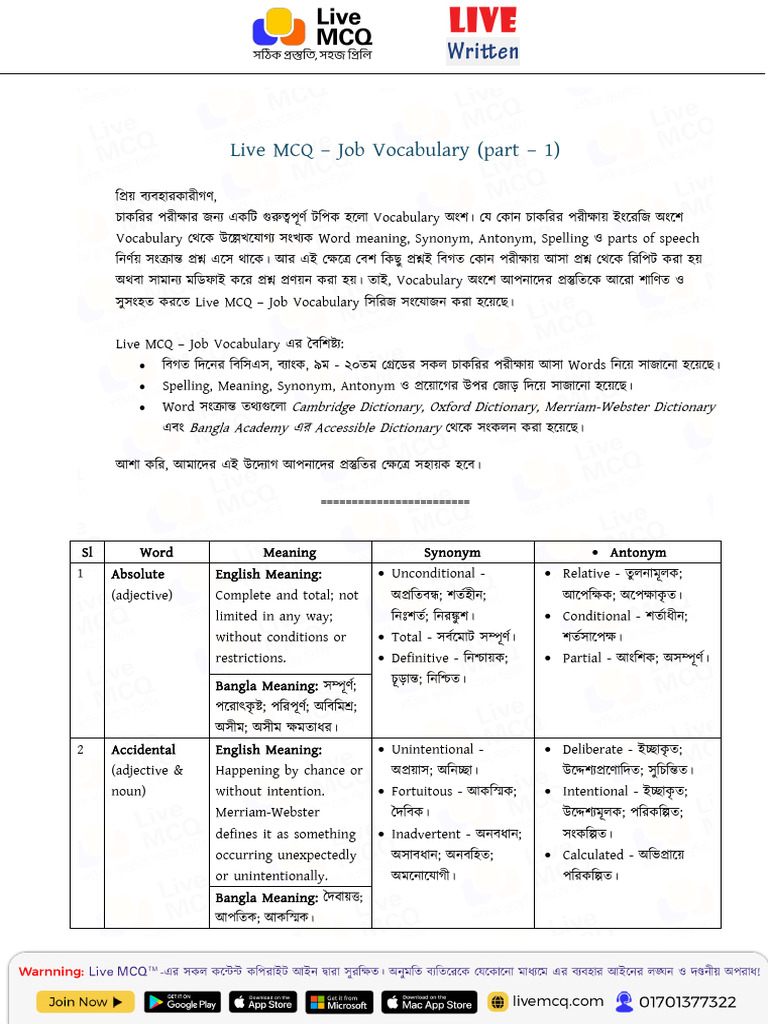 Job Vocabulary Part-1 | PDF