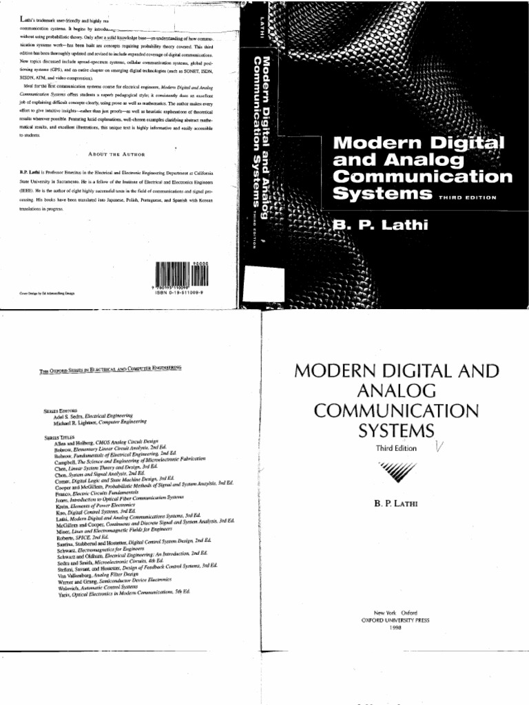 Modern Digital and Analog Communication BP Lathi3rd Ed PDF Compressed | PDF