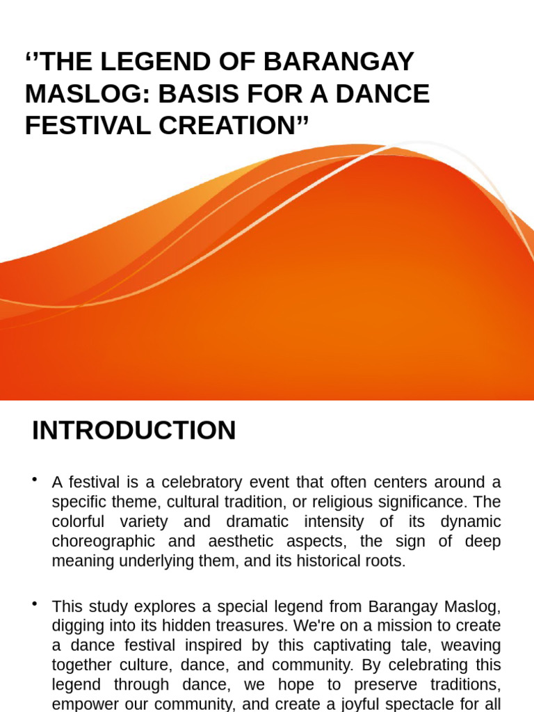 Maslog Legend: Dance Festival Insights | PDF | Folklore | Qualitative ...
