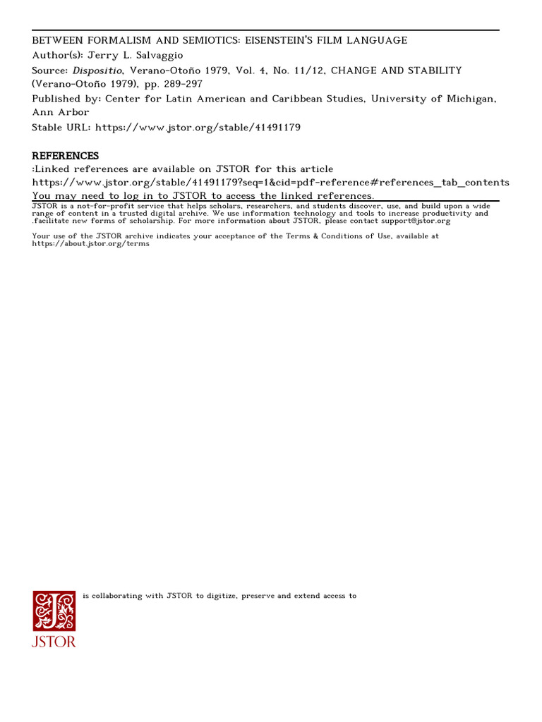 Salvaggio FORMALISMSEMIOTICSEISENSTEINS 1979 | PDF
