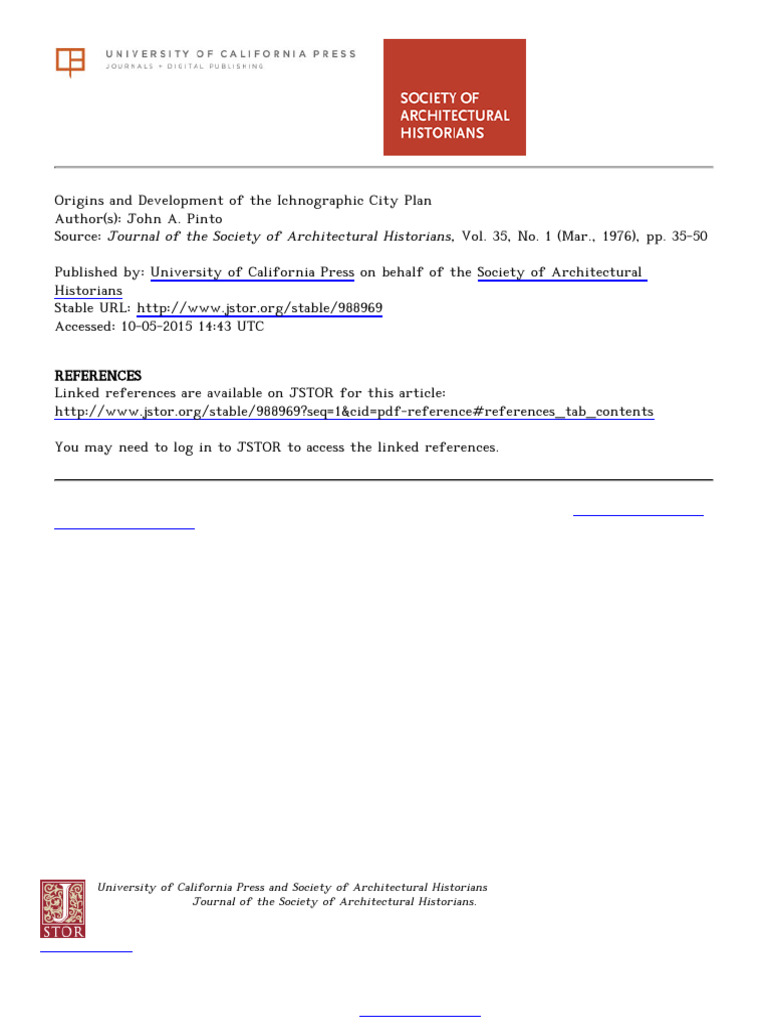 Origins and Development of The Ichnographic City Plan | PDF