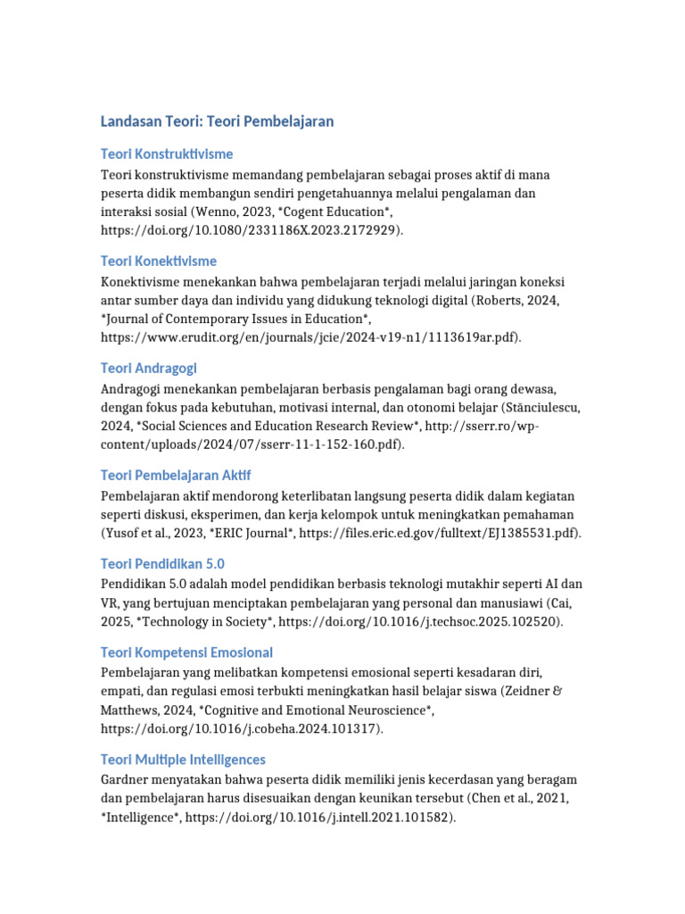 Landasan_Teori_Teori_Pembelajaran (1) | PDF