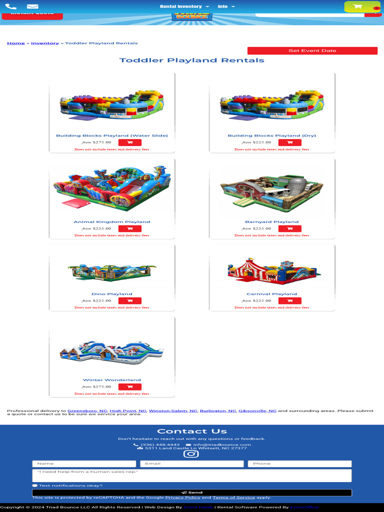 Toddler Playland Rentals - Triad Bounce | PDF