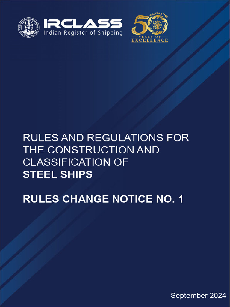 Steel Ships Rules Change Notice 2024 | PDF | Welding | Construction