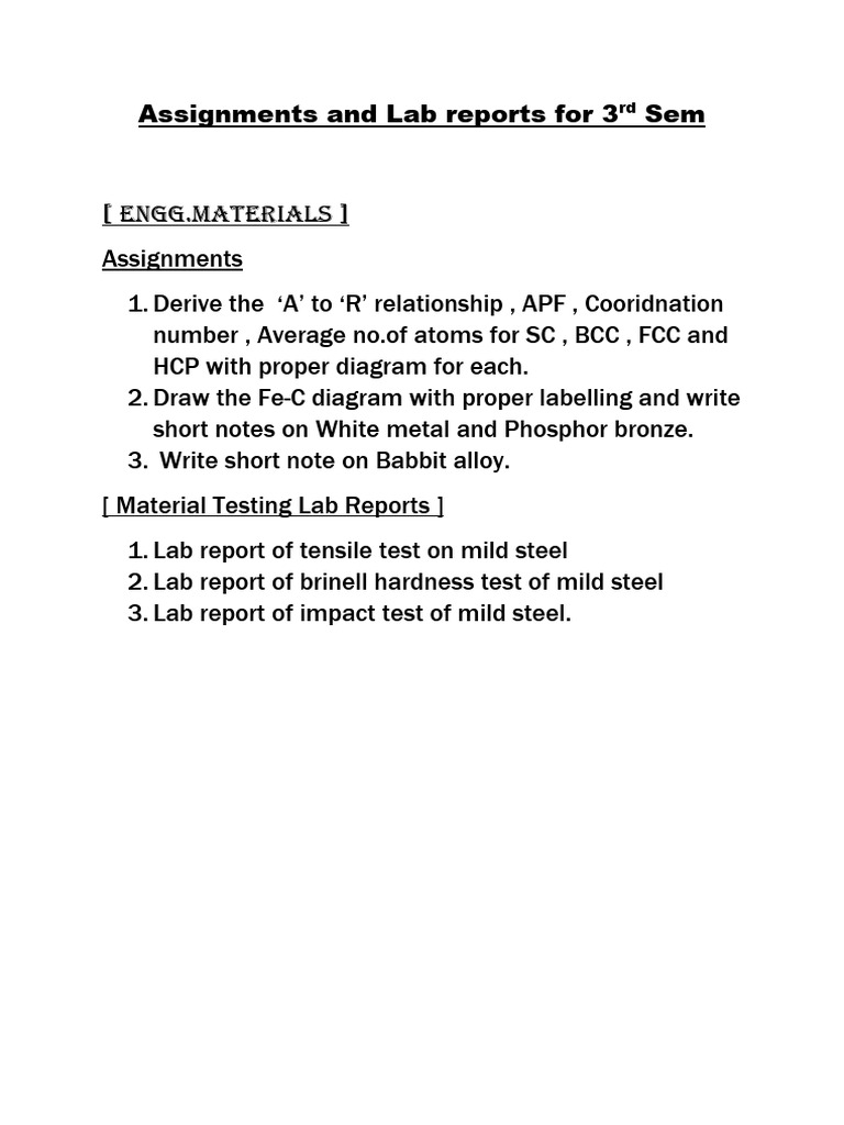 Assignments and Lab Reports For 3rd Sem-1 | PDF