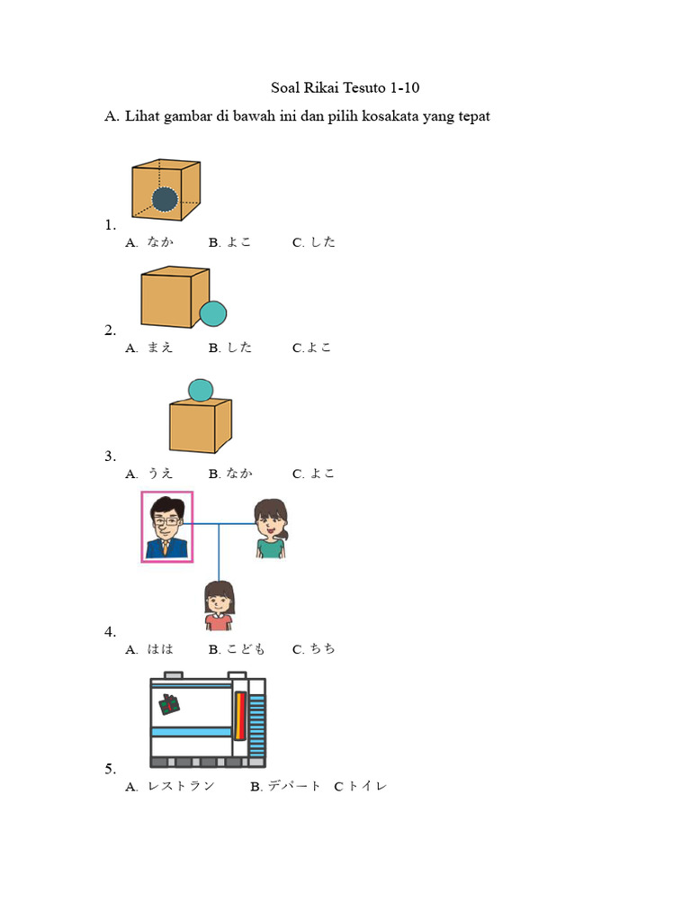 Soal Rikai Tesuto 1-10 | PDF