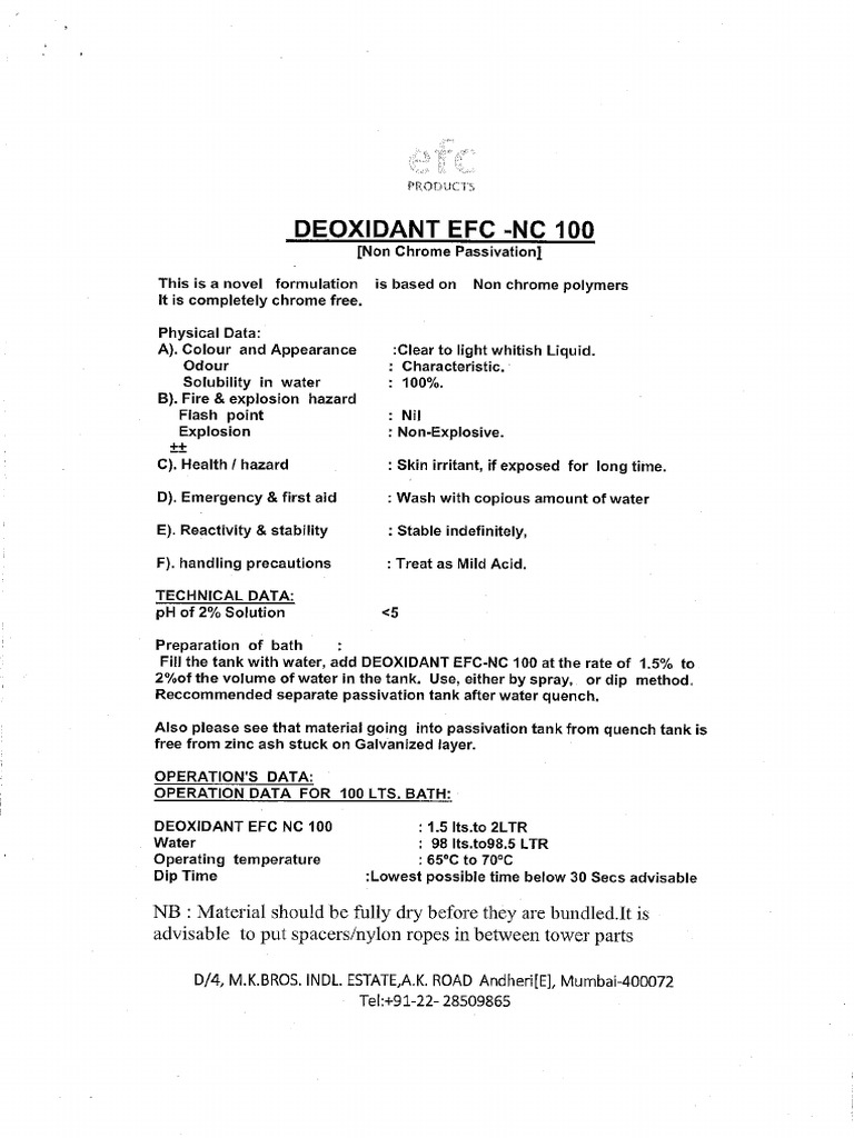 EFC Deoxidant | PDF
