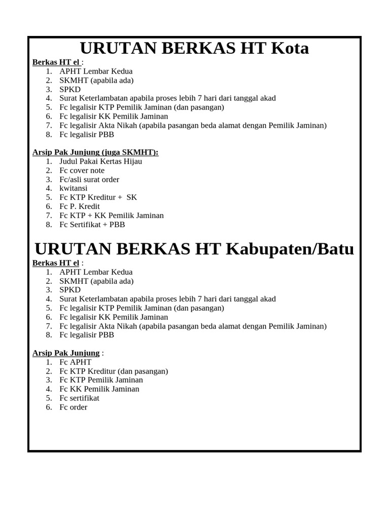 Urutan Berkas Proses | PDF