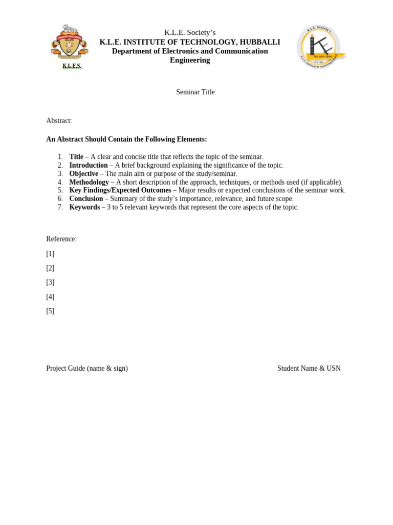 seminar Abstract formt | PDF