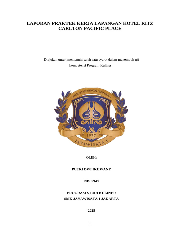 Laporan PKL Putri Dwi Ikhwany | PDF