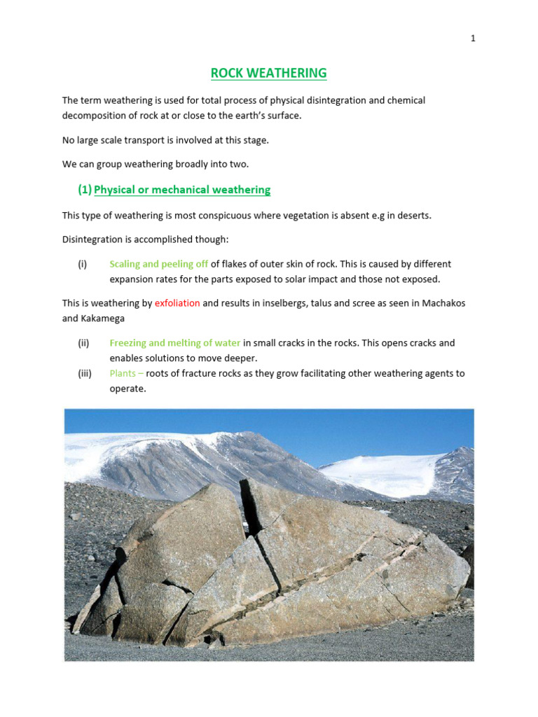 Rock Weathering and Erosion Processes | PDF | Weathering | Erosion