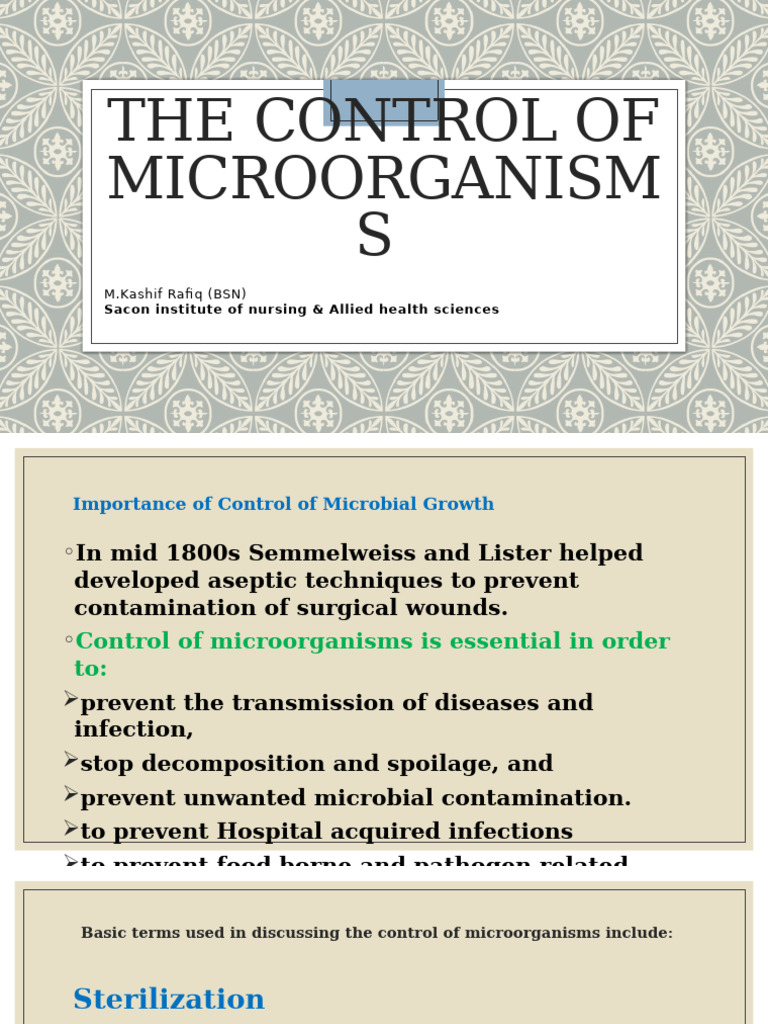 Control of Microbial Growth Techniques | PDF | Antimicrobial ...