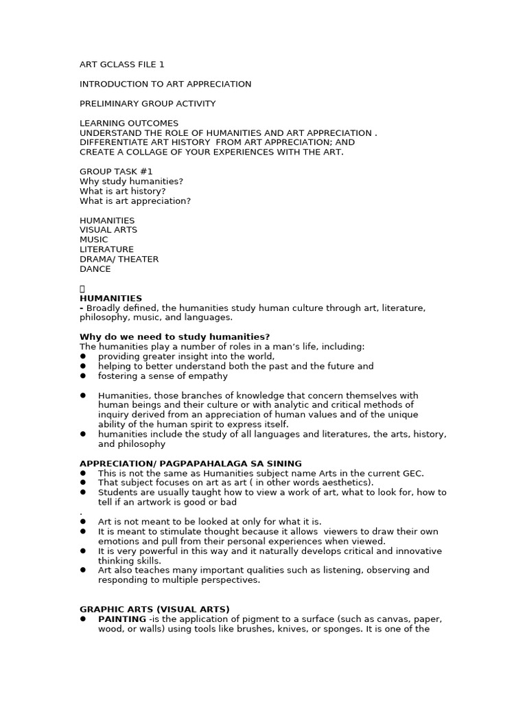 Art Gclass Transcript 1245 | PDF | The Arts