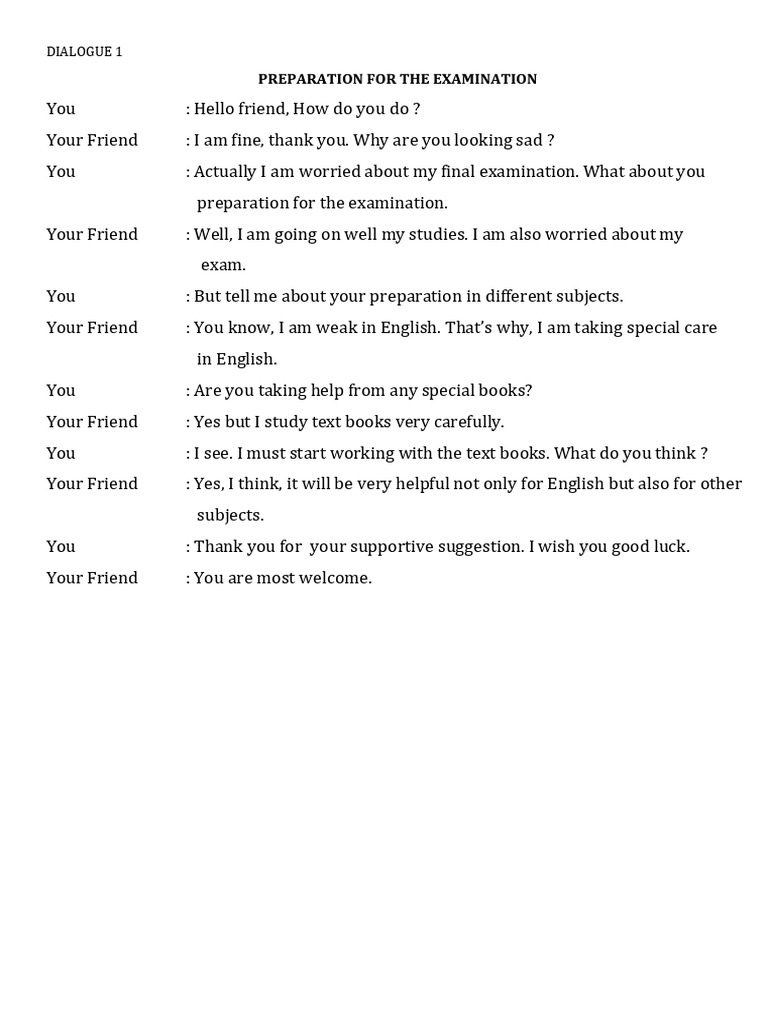 DIALOGUE For PRAKTICE ENGLISH | PDF