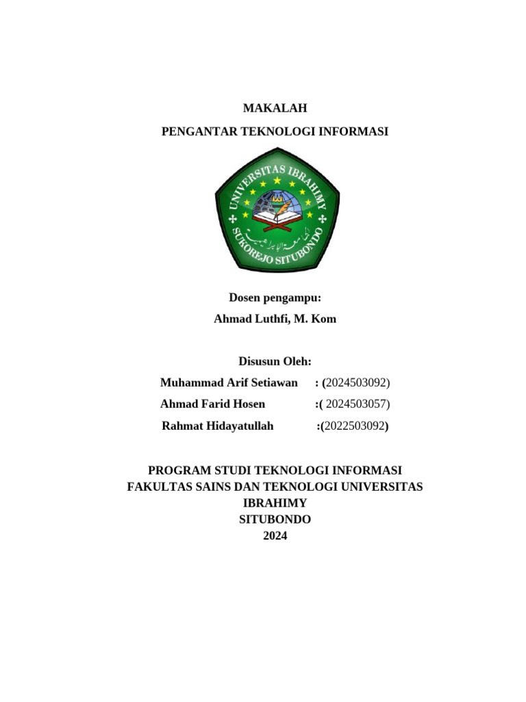 Pengantar Teknologi Informasi 2 (Refrensi Book) | PDF