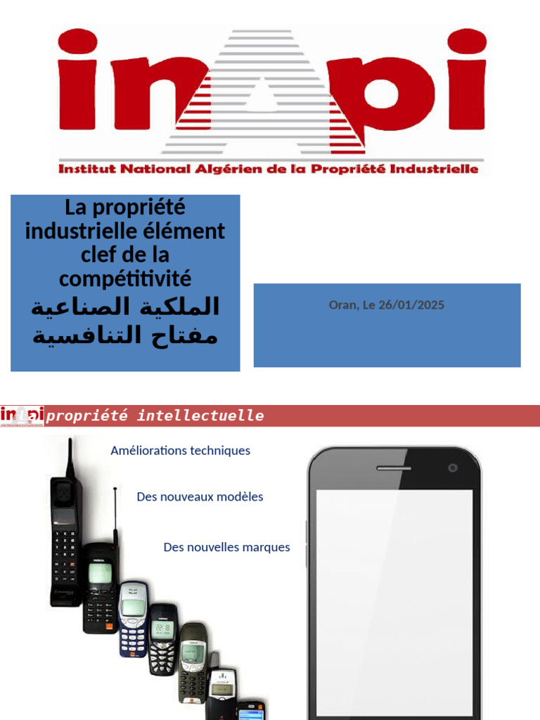Présentation de L'INAPI | PDF | Brevet | Propriété intellectuelle