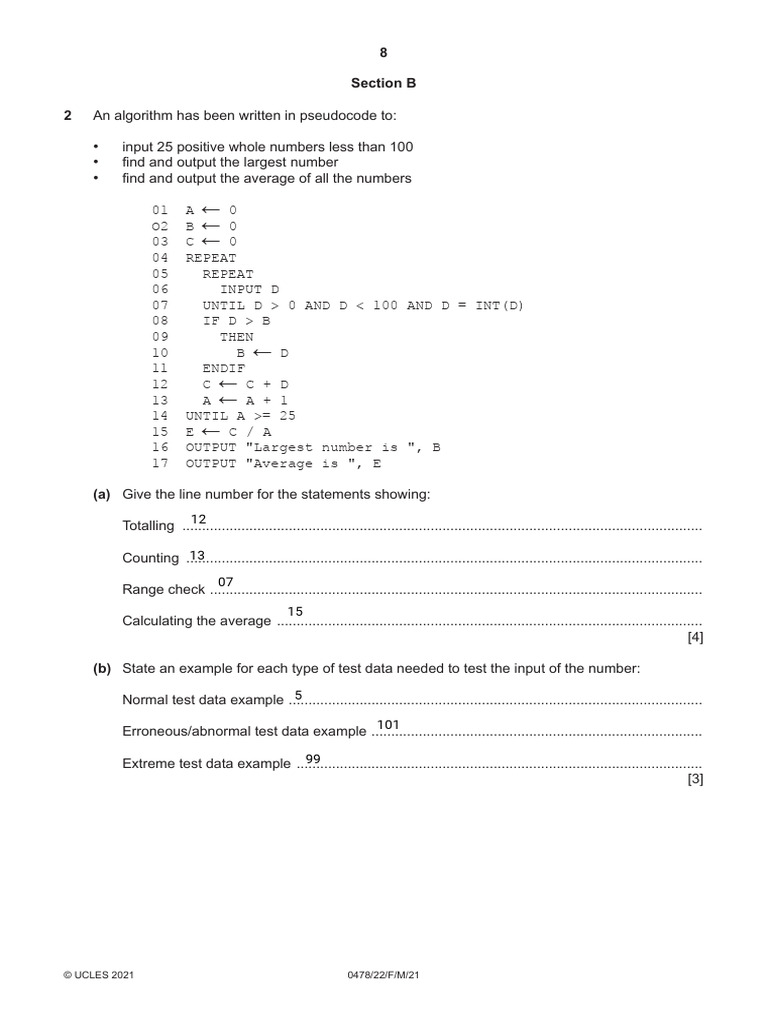 Kami Export - 0478 - m21 - QP - 22 | PDF | Computer Science | Algorithms And Data Structures