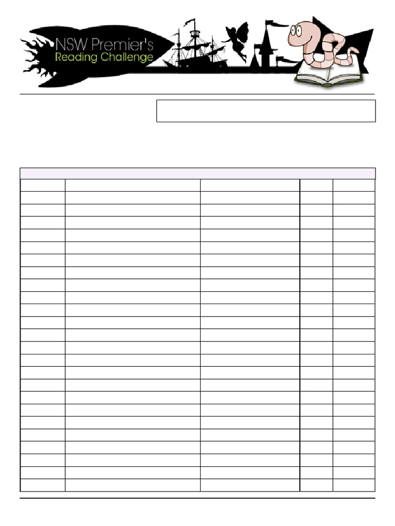 Personal Reading Log for Students | PDF