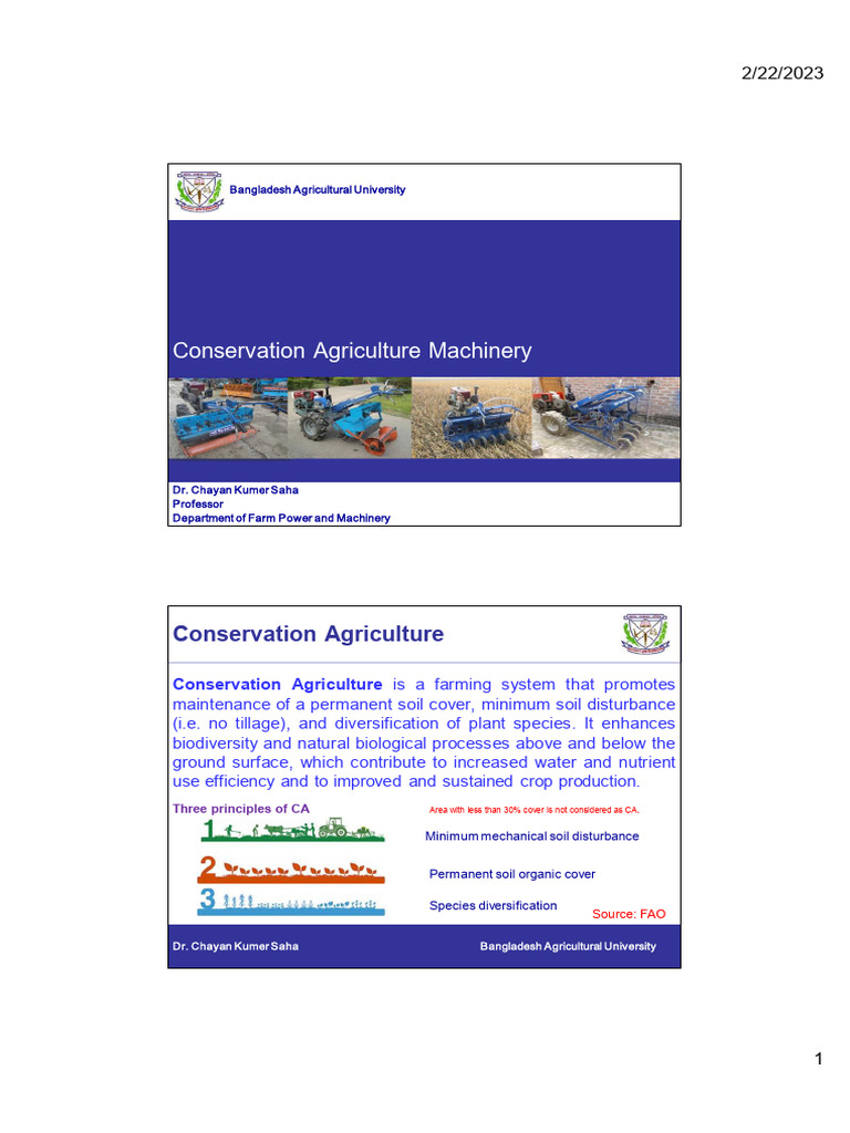 Conservation Agriculture-Machinery | PDF | Agriculture | Soil