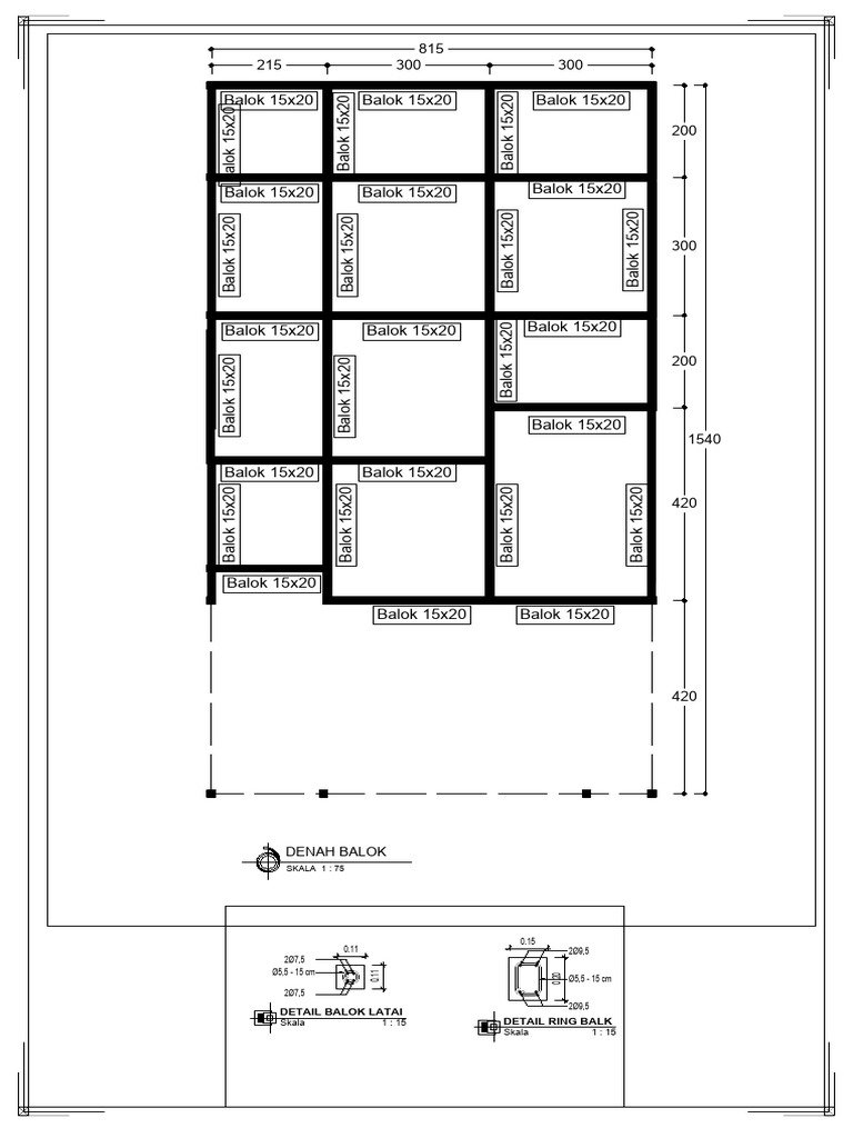 Spesifikasi Balok 15x20 dan Denah | PDF