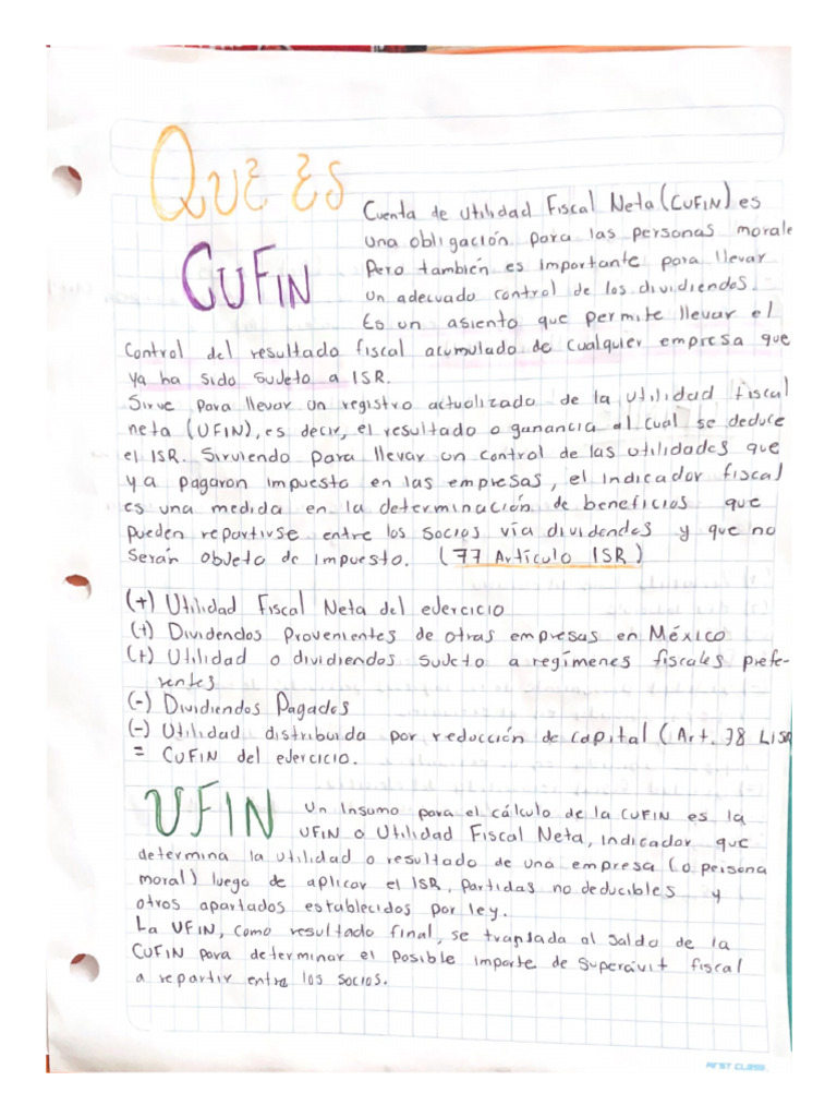 Cuenta de Utilidad Fiscal Neta (CUFIN) 2 | PDF