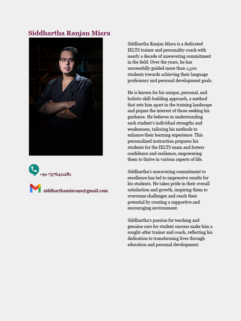 Siddhartha Profile | PDF