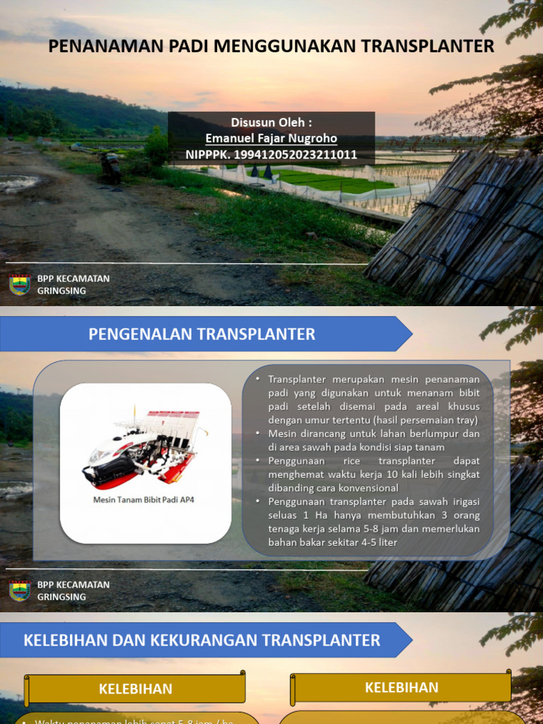 Panduan Penggunaan Transplanter Padi | PDF