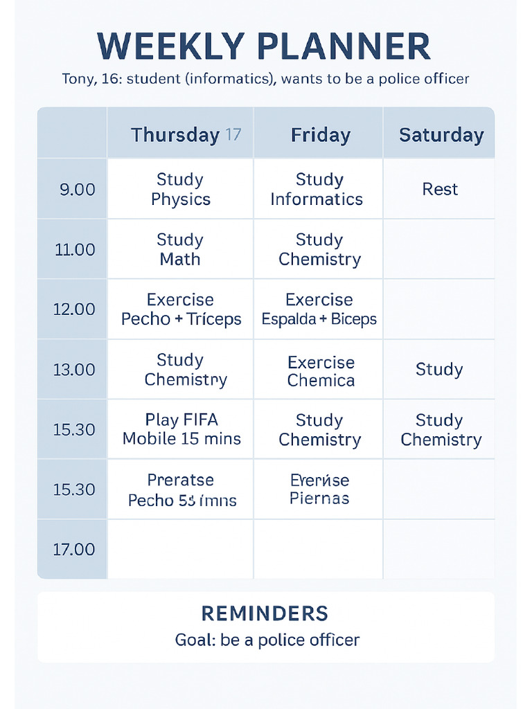 Rutina_Semanal_Ejercicio_Tony | PDF