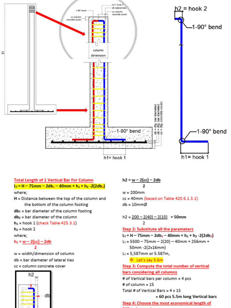 Vertical Bar Length Calculation Guide | PDF | Length