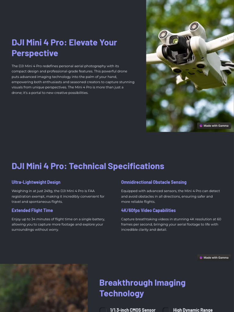 DJI Mini 4 Pro Elevate Your Perspective | PDF